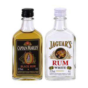 Mignonnettes ( mini-bouteilles) d'alcool de Rhum